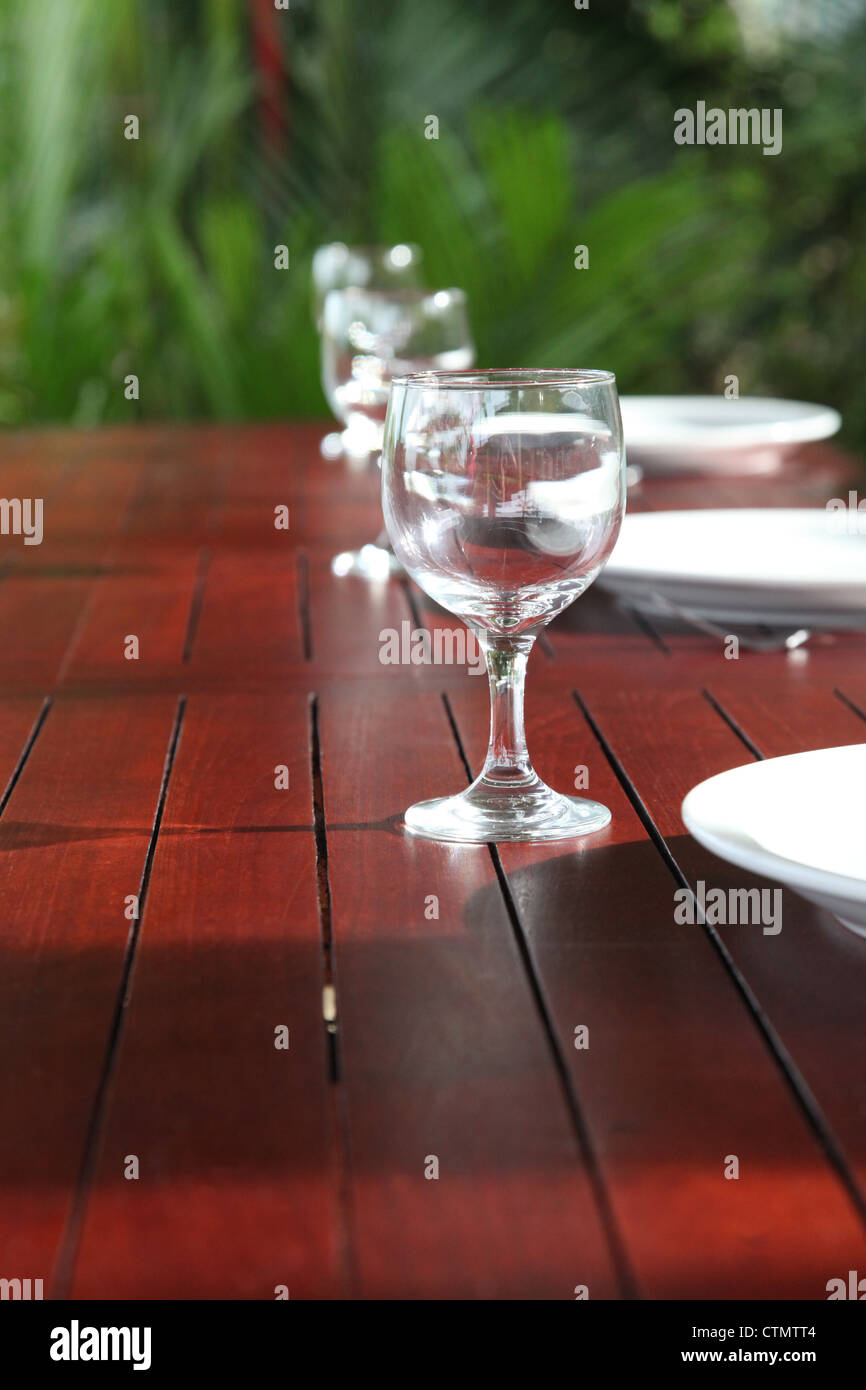 Table setting outdoors, Costa Rica Stock Photo - Alamy
