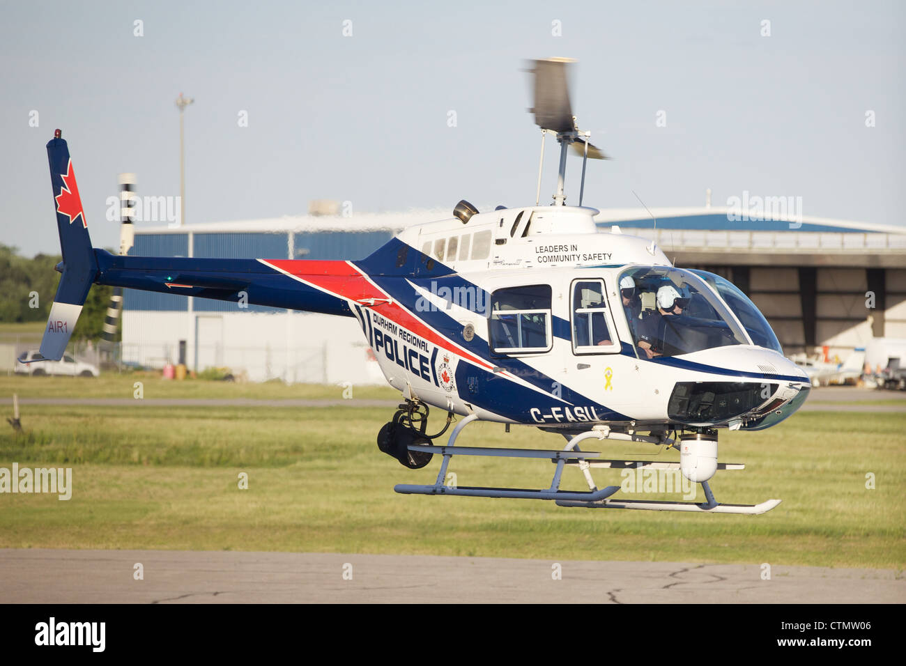 Police Helicopter Bell Jetranger Leaving Oshawa Airport Stock Photo - Alamy