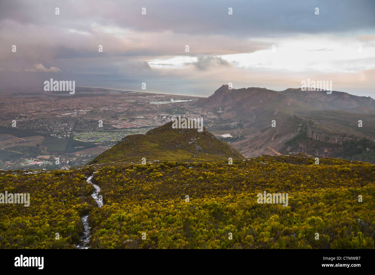 Footpath leading down mountain, suburbs of Constantia, Cape Town ...