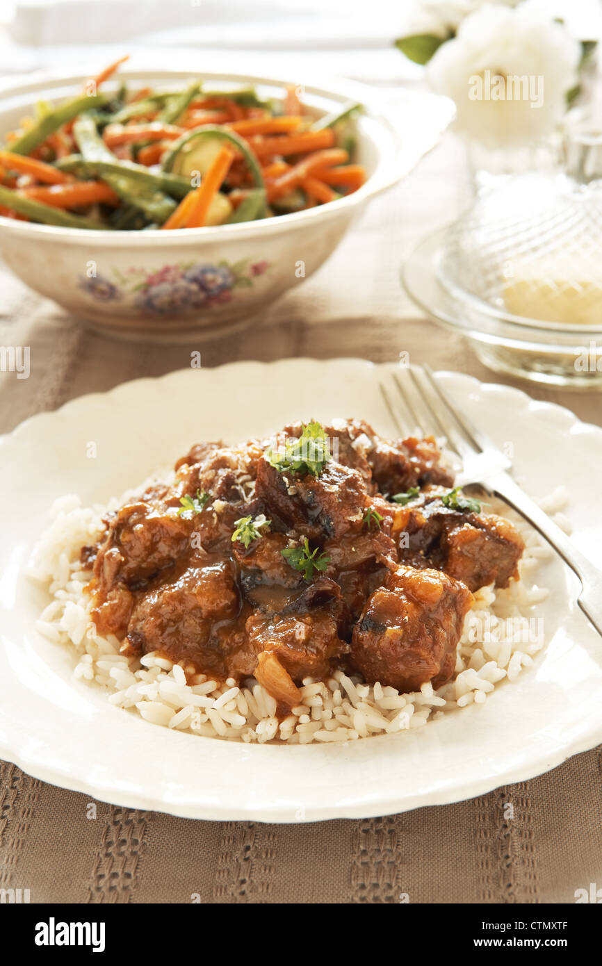 Traditional Karoo cooking. Fruity beef casserole made with prunes ...
