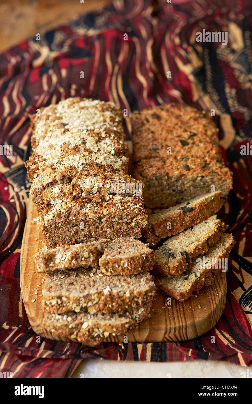 Traditional African cooking. Brown whole wheat health bread with ...