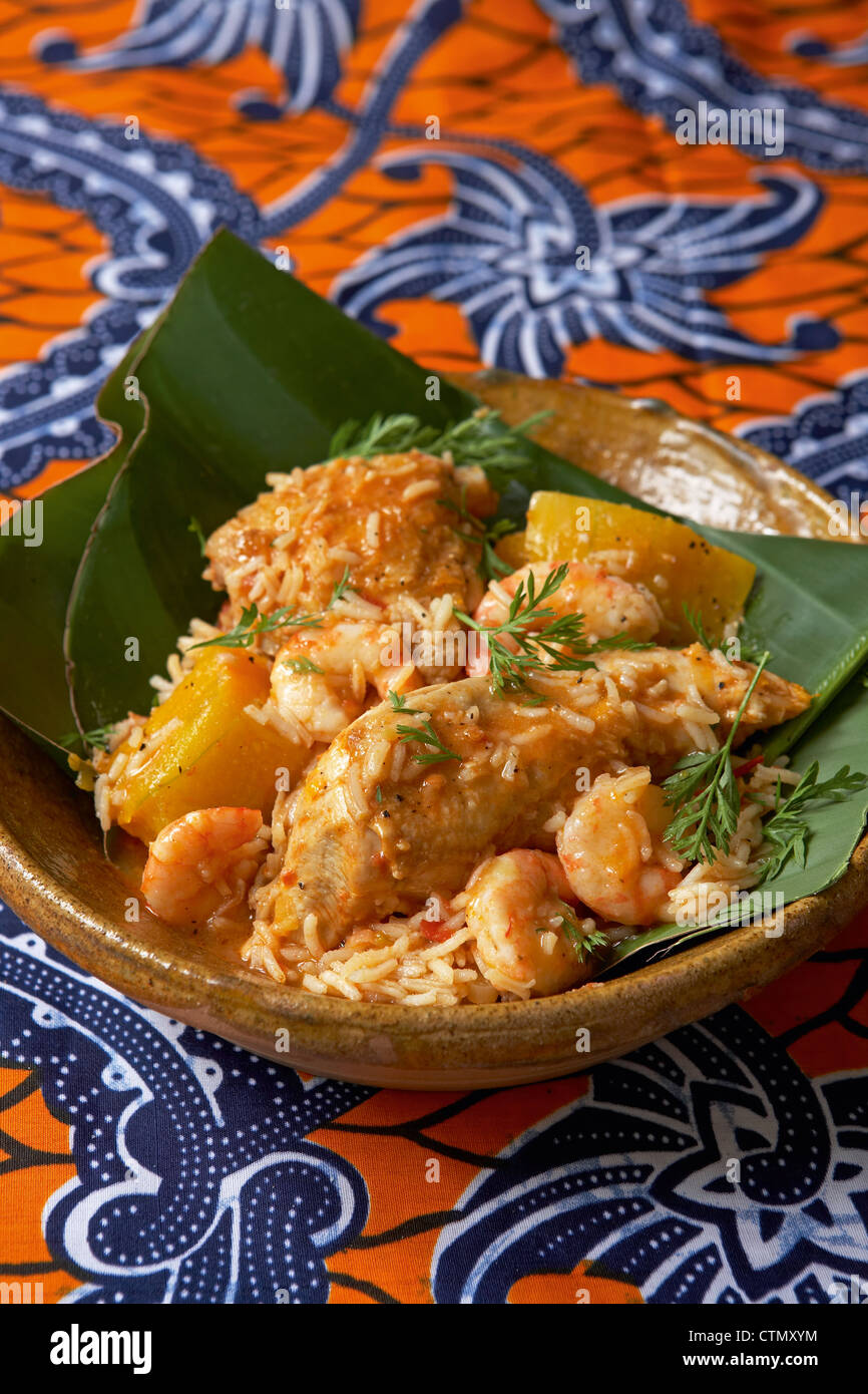 Traditional African cooking. Chicken jolof. Ingredients - chicken ...