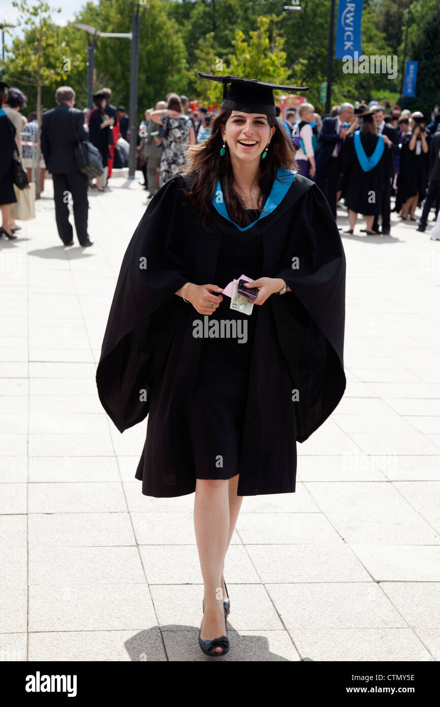 Happy student on graduation day, Warwick University, England Stock ...