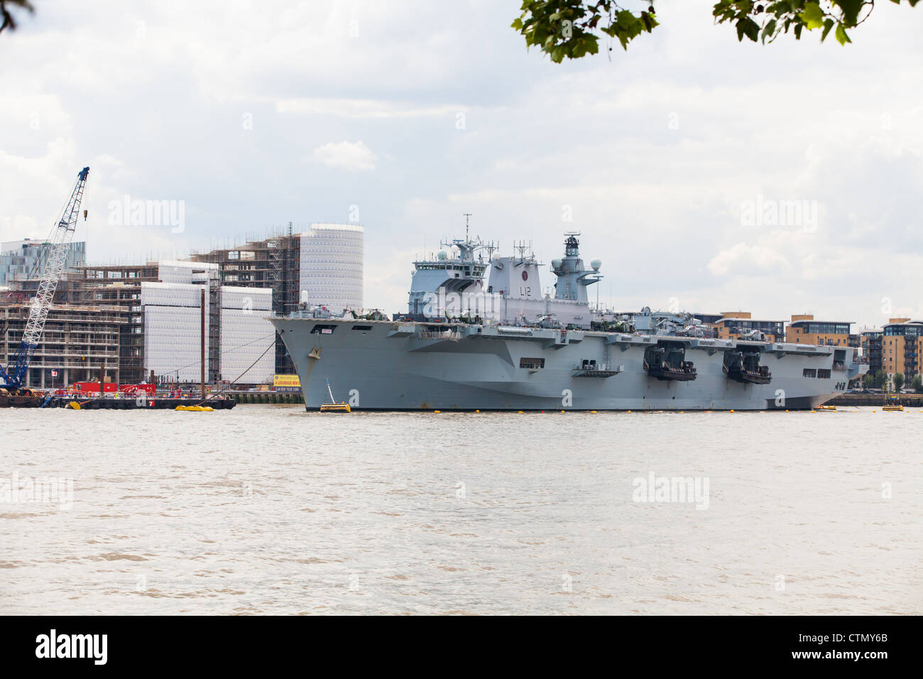 HMS Ocean moored in Greenwich Stock Photo - Alamy
