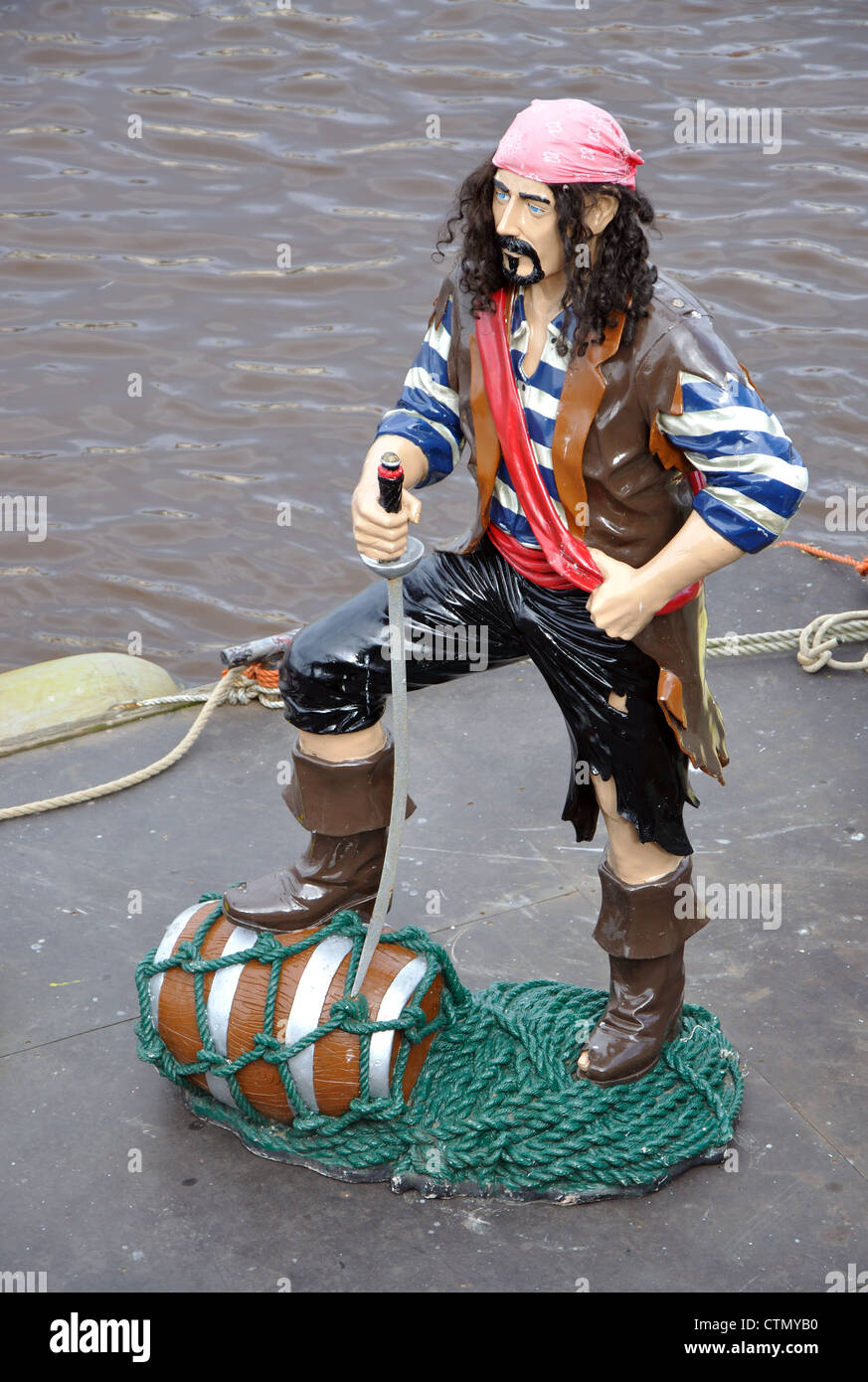 model of a pirate figure, Whitby, North Yorkshire, England, UK Stock ...