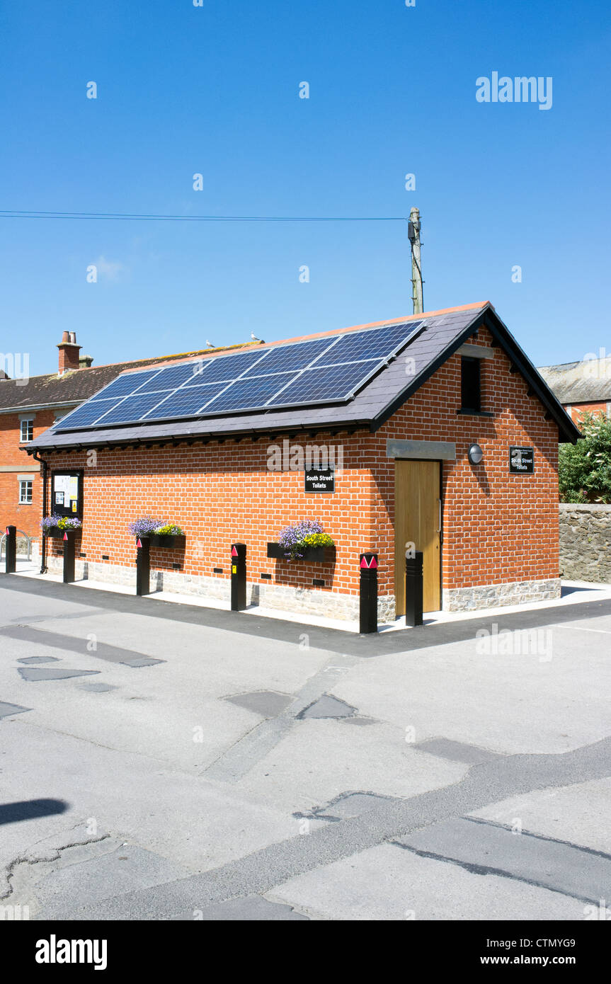 New public toilet building with solar panels on the roof in UK Stock ...