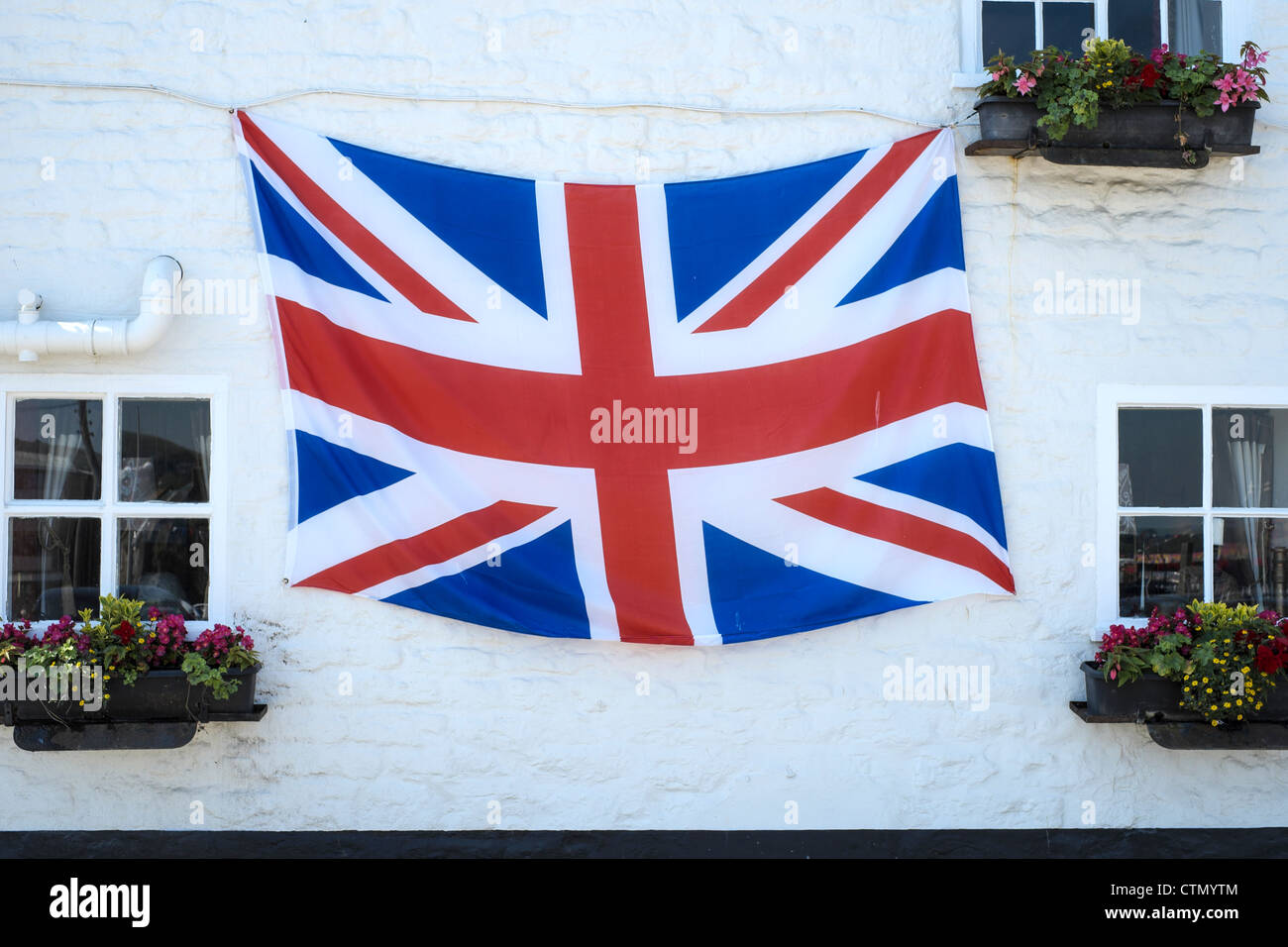British union jack flag on side of a building Stock Photo - Alamy