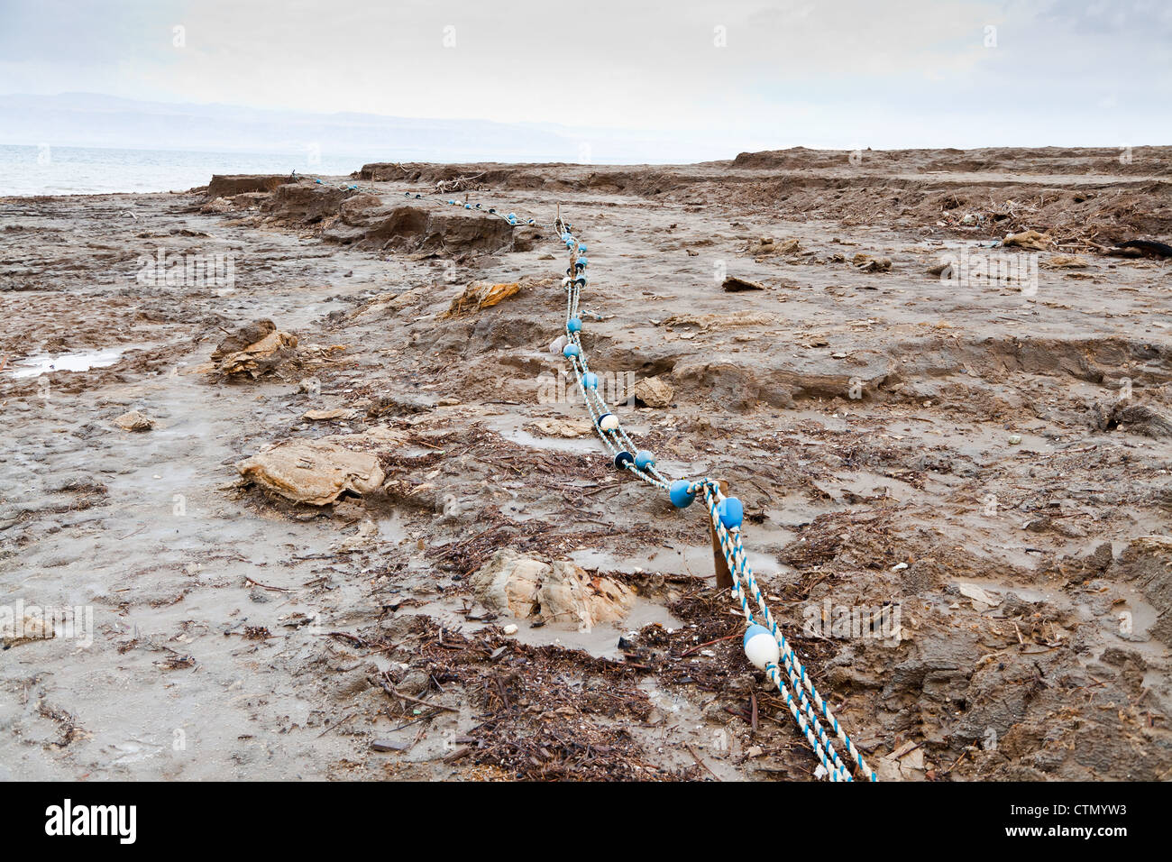 mud beach of Dead sea in Jordan Stock Photo - Alamy