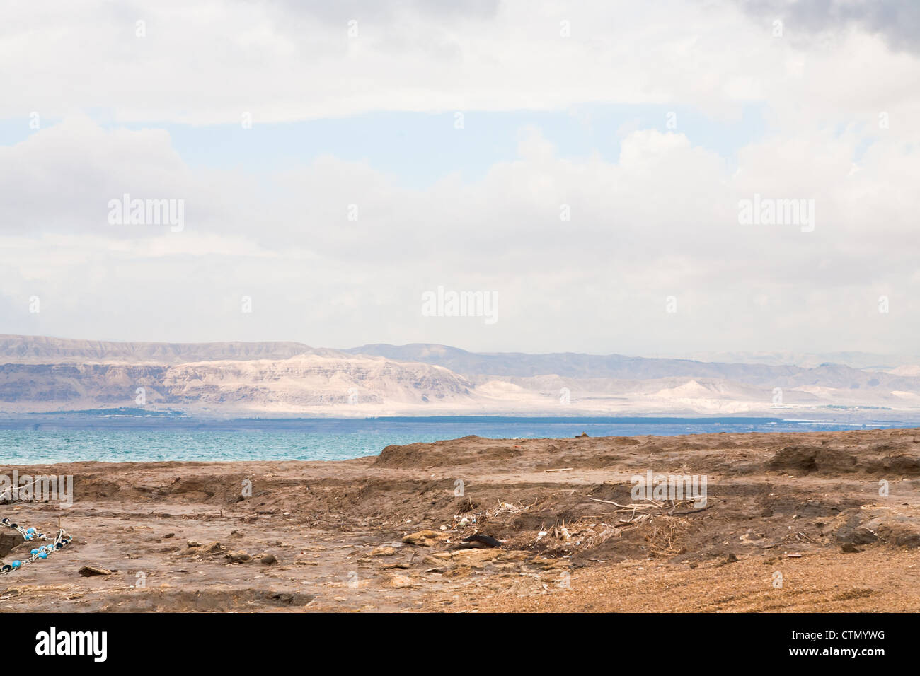 mud beach of Dead sea in Jordan Stock Photo - Alamy