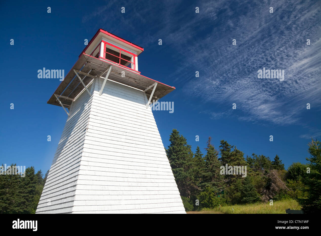 The lighthouse at Cabot Beach Provincial Park, Malpeque, Prince Edward ...