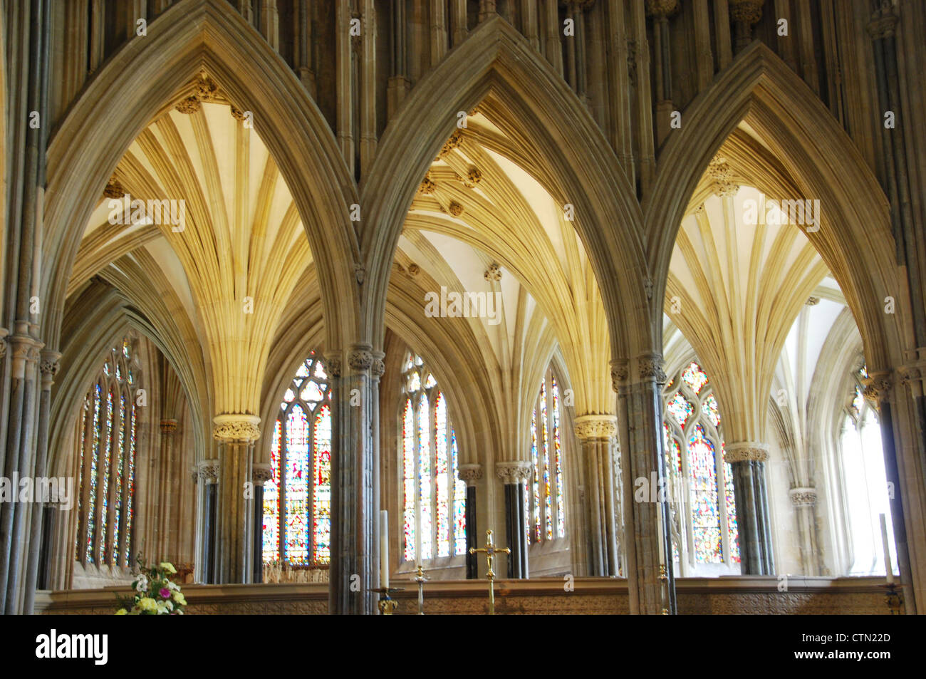 Interior of Wells Cathedral Somerset England Stock Photo - Alamy