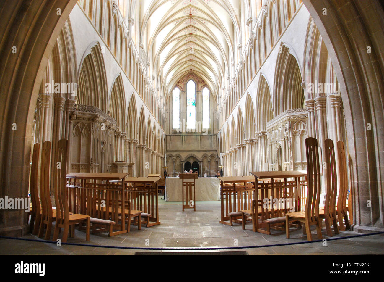 Interior of Wells Cathedral Somerset England Stock Photo - Alamy