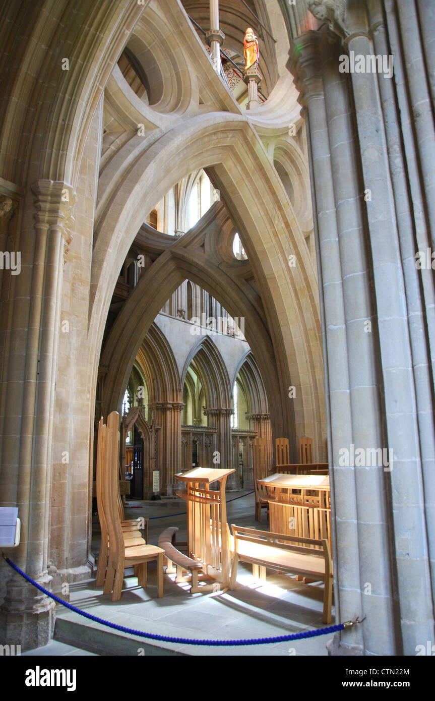 Interior of Wells Cathedral Somerset England Stock Photo - Alamy