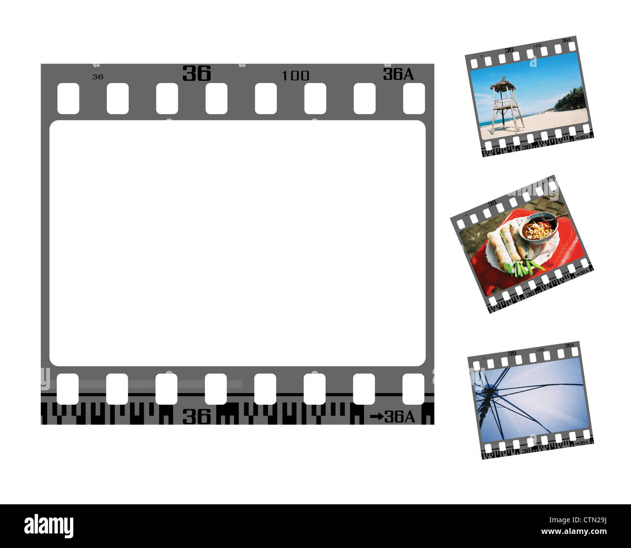 35mm negative frame, with details and accurate dimension Stock Photo ...