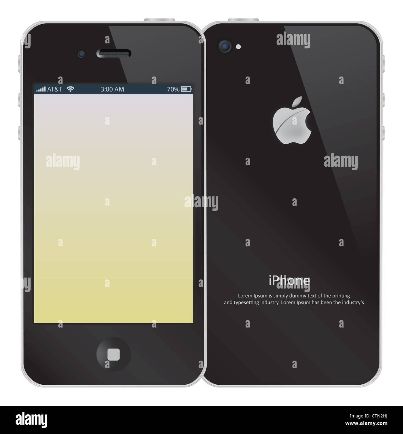 iPhone, Front and Back, Color Illustration Stock Photo - Alamy