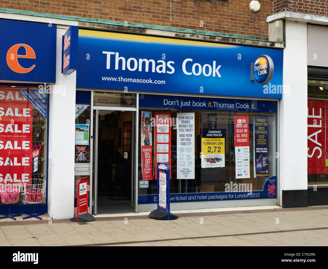 Building external front facade nobody england cheshire travel agent ...