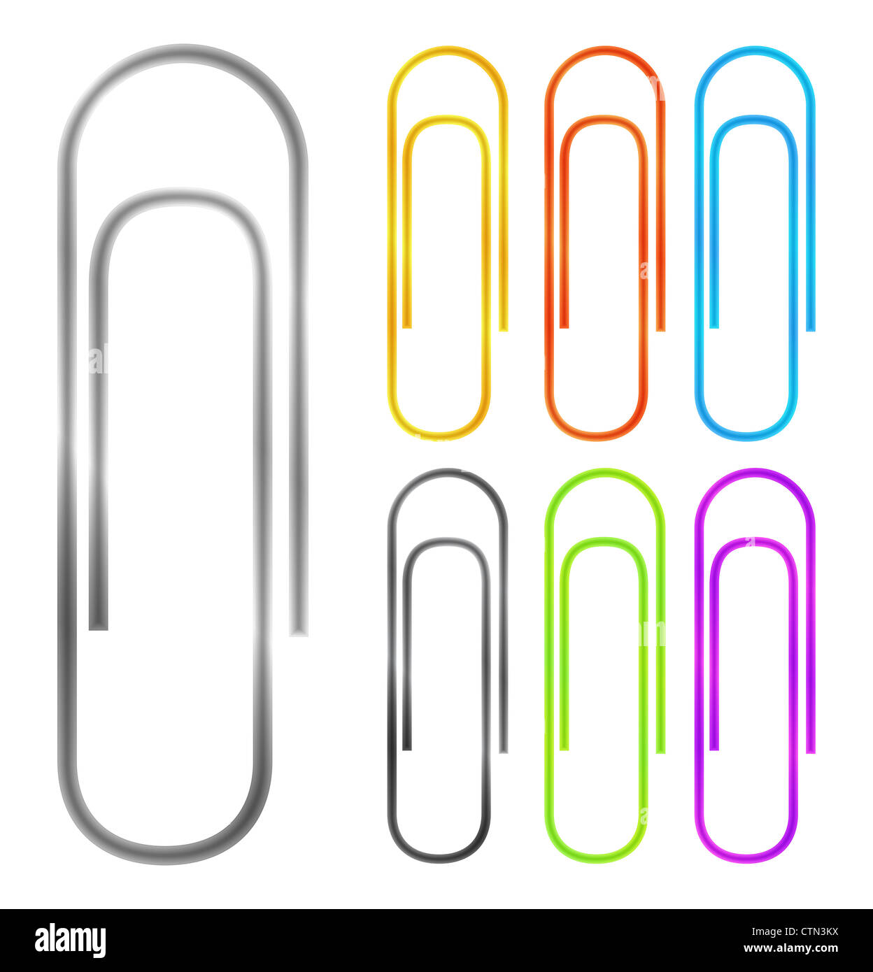 Paper clips, vector eps10 illustration Stock Photo - Alamy