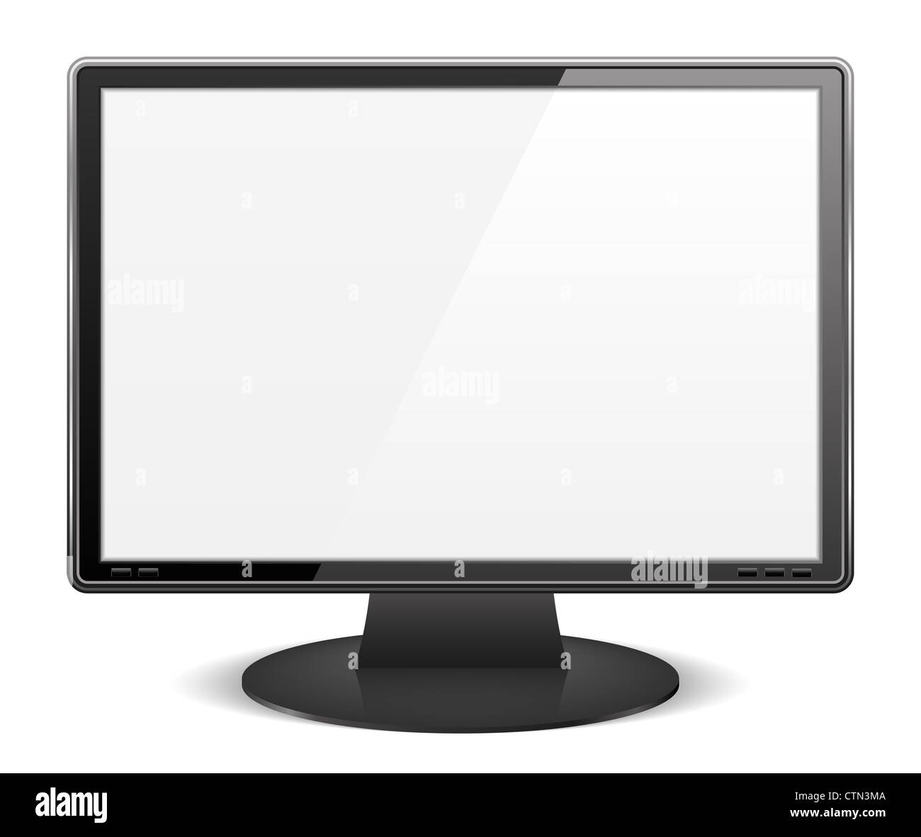 Black computer monitor with white screen Stock Photo - Alamy