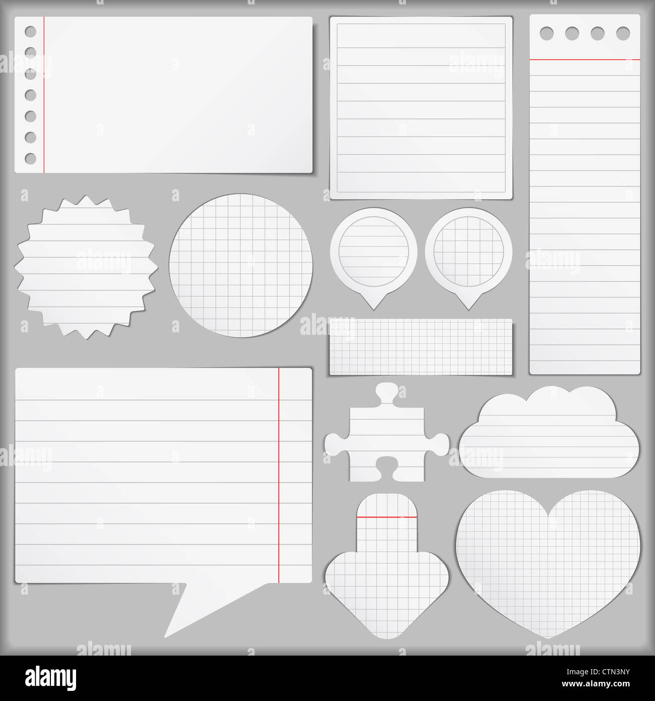 Paper objects set Stock Photo - Alamy