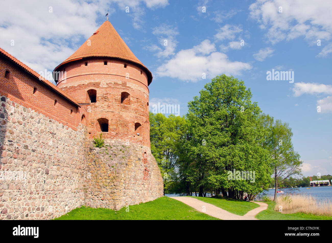 ancient lithuanian castle Trakai tower and wall Stock Photo - Alamy