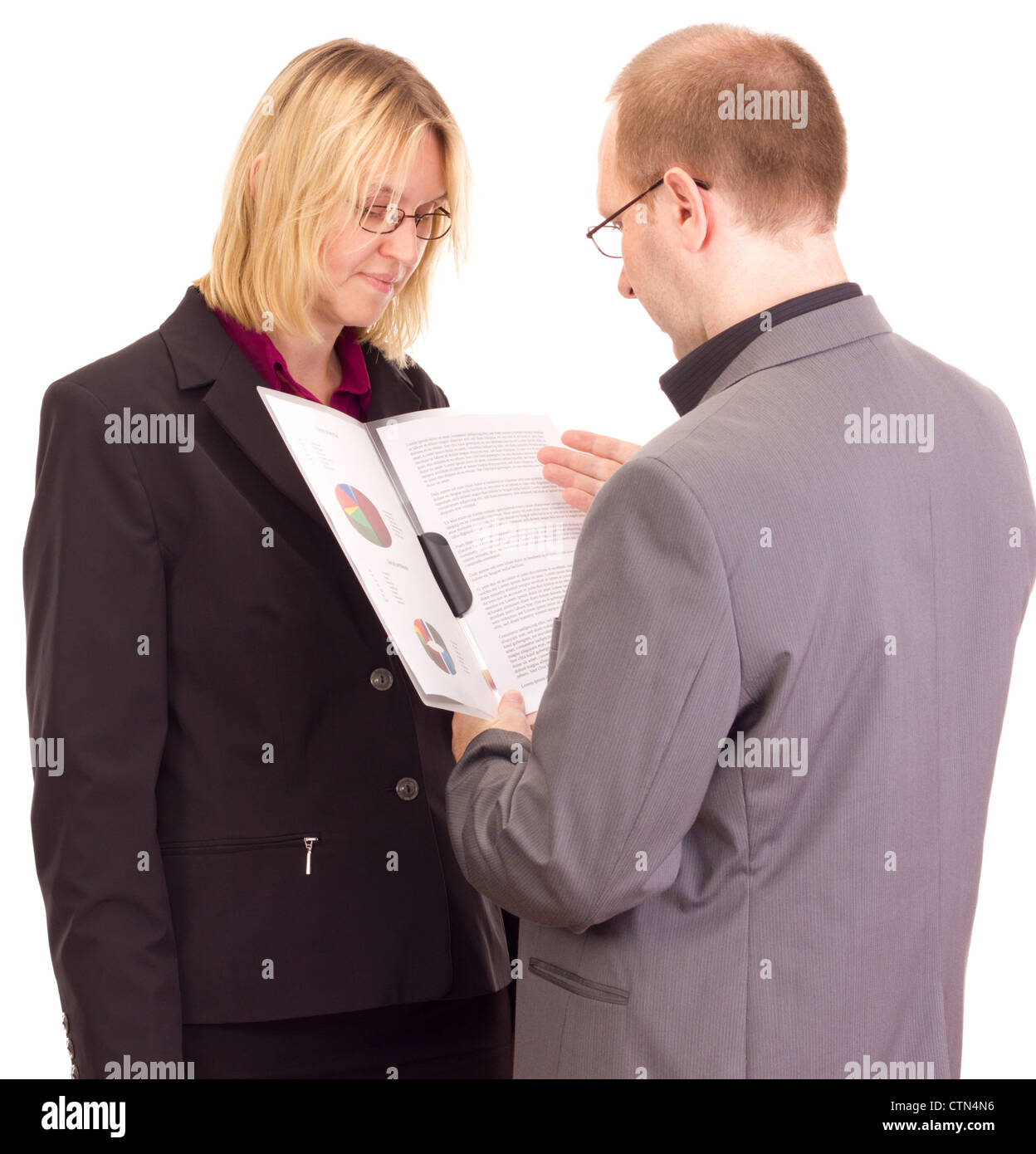 Two business people analyzing their facts Stock Photo - Alamy