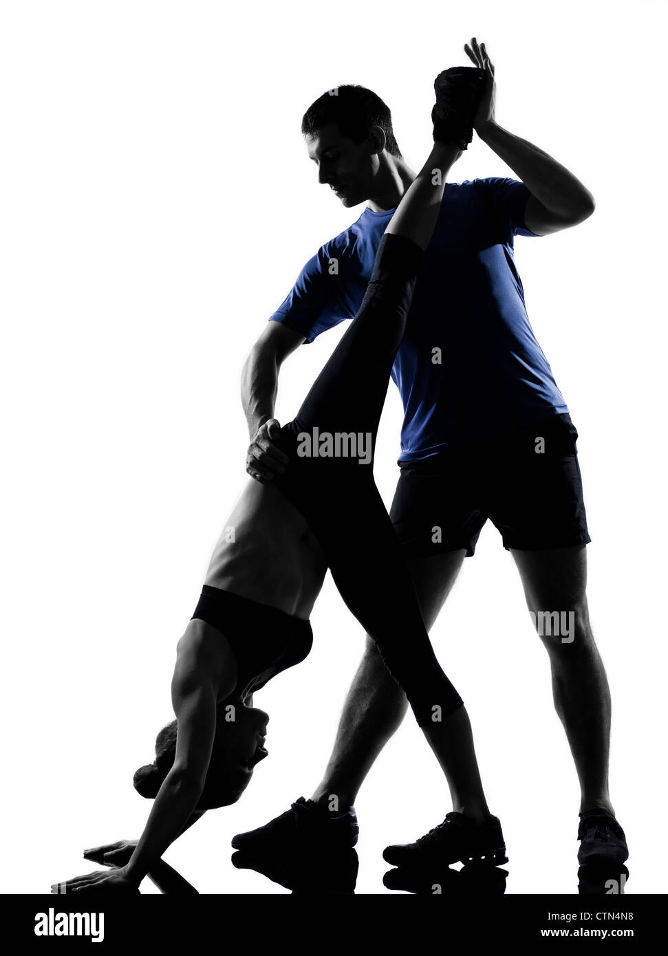 couple woman man exercising workout fitness aerobics posture in ...