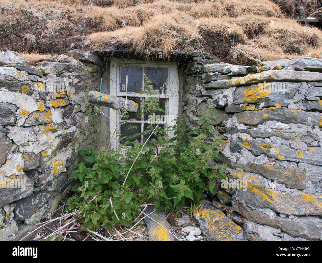 Old Croft House Window, Berneray, Scotland Stock Photo - Alamy