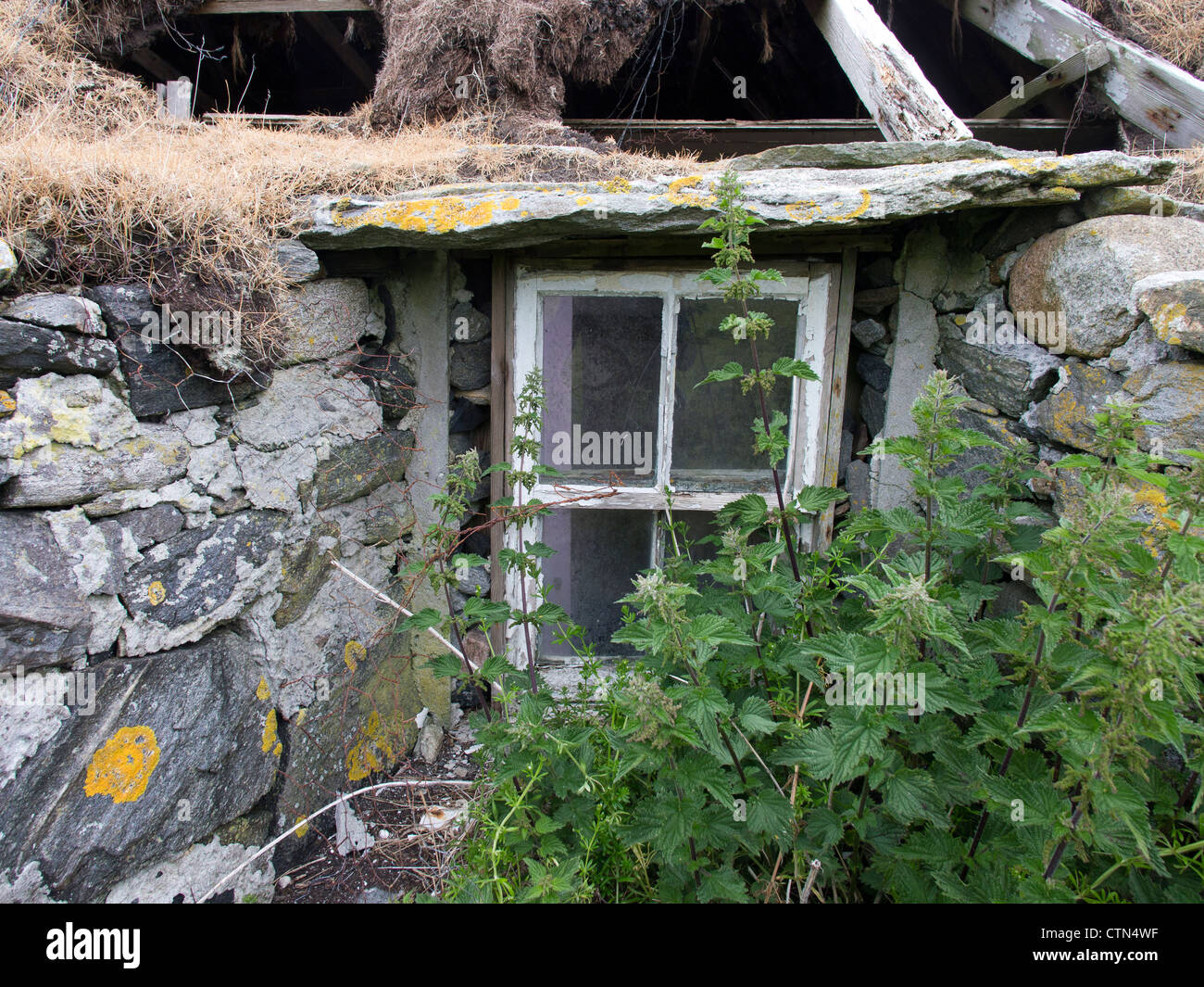 Old Croft House Window, Berneray, Scotland Stock Photo - Alamy