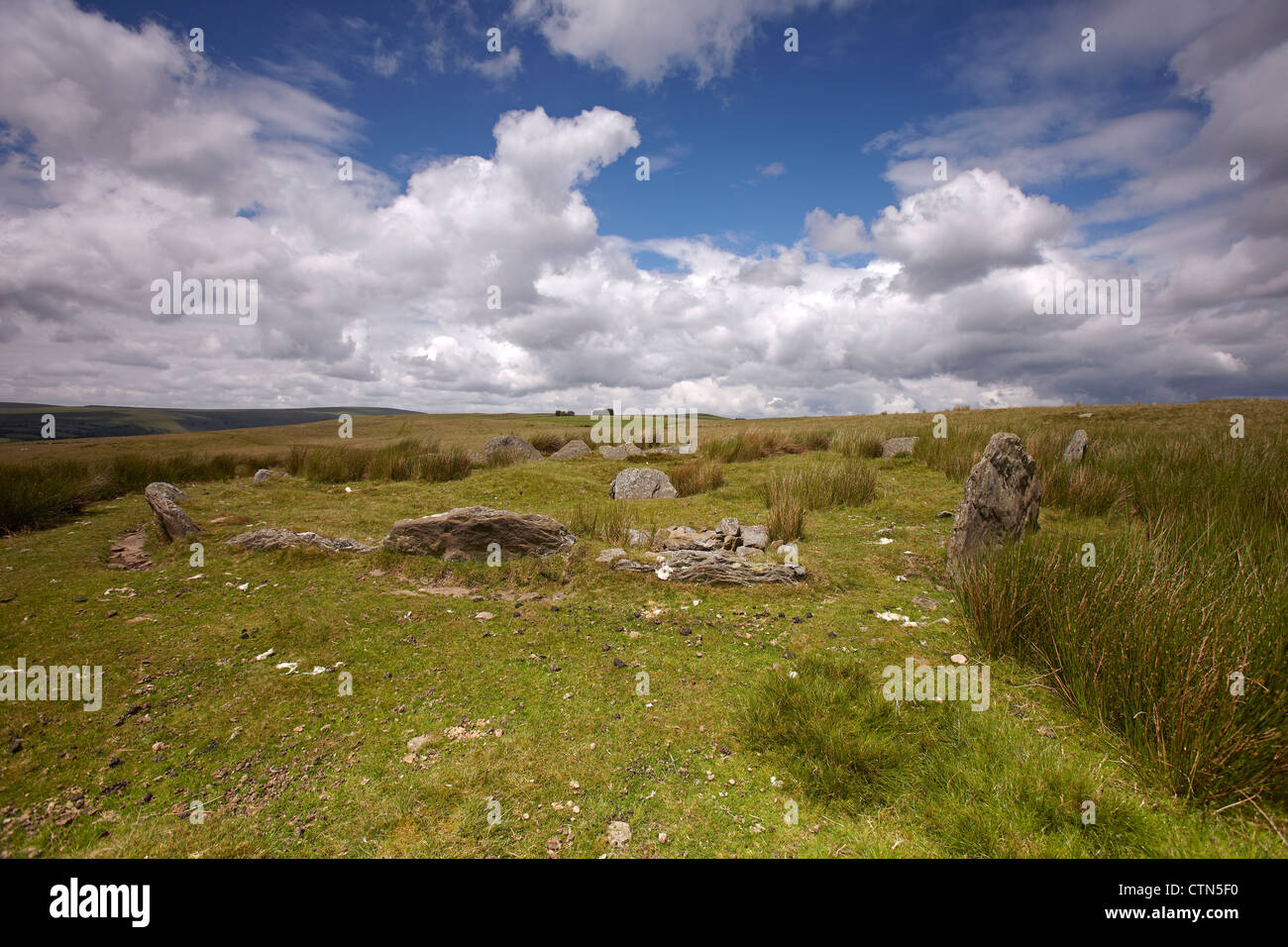 Carn Llechart (Ring Cairn) Stone Circle, Rhyd-y-Fro, West Glamorgan ...