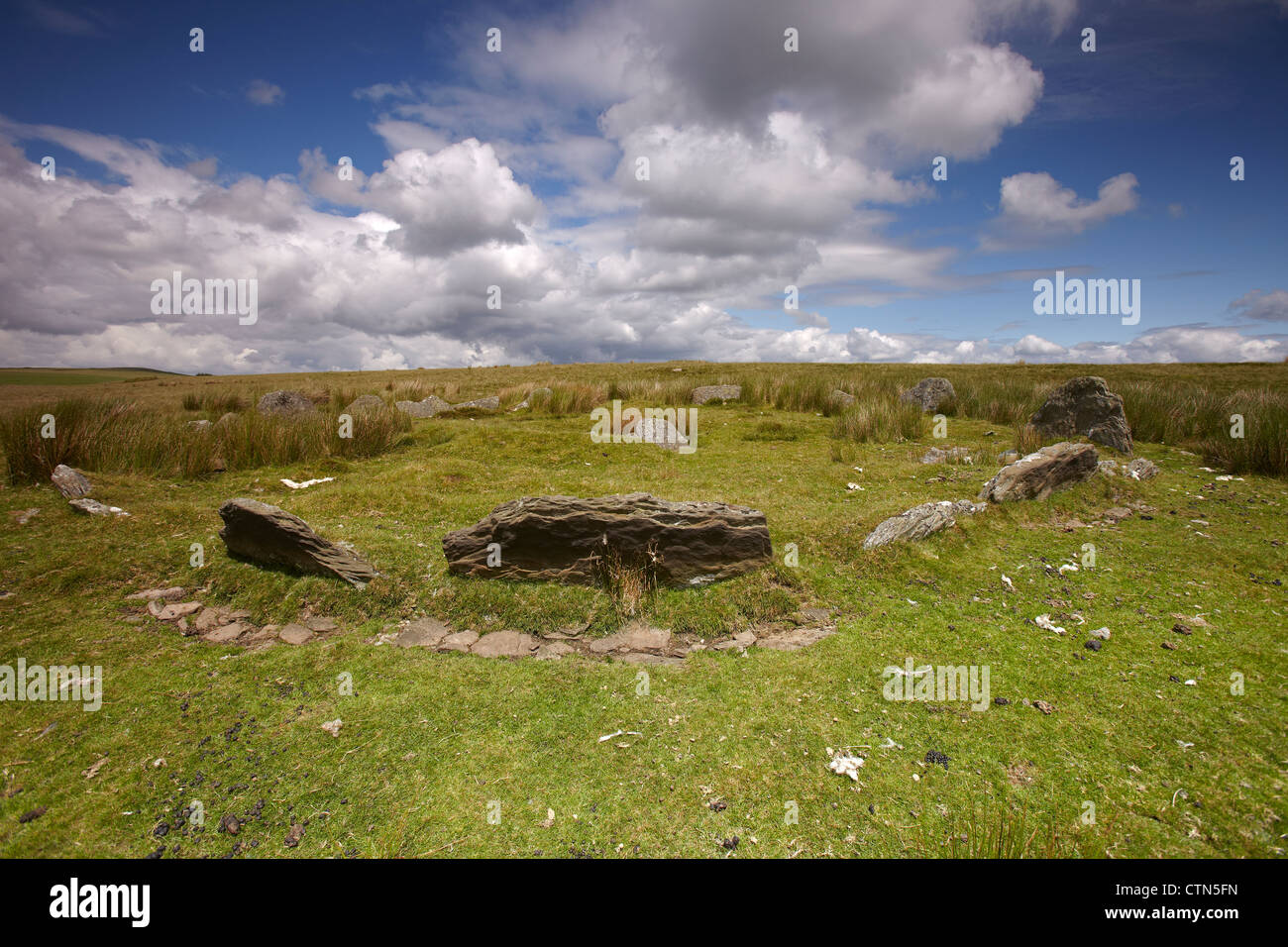Carn Llechart (Ring Cairn) Stone Circle, Rhyd-y-Fro, West Glamorgan ...