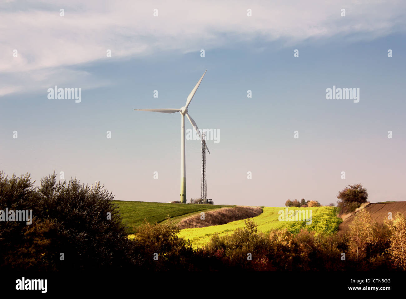 Summer sun wind turbine hi-res stock photography and images - Alamy