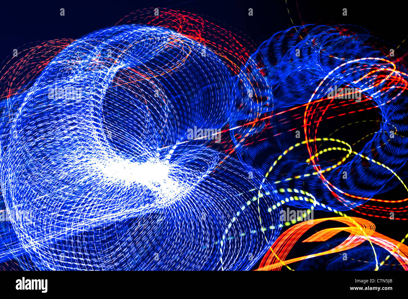 Blurred movement effect of overhead street illuminations - France Stock ...