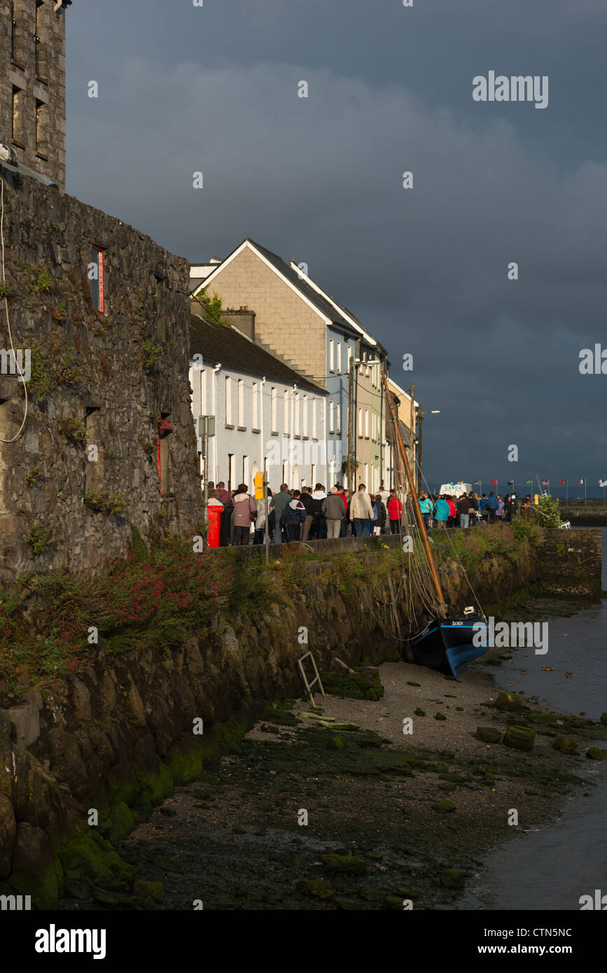 View from the Claddagh of The Long Walk and Old Quays at dusk, Galway ...