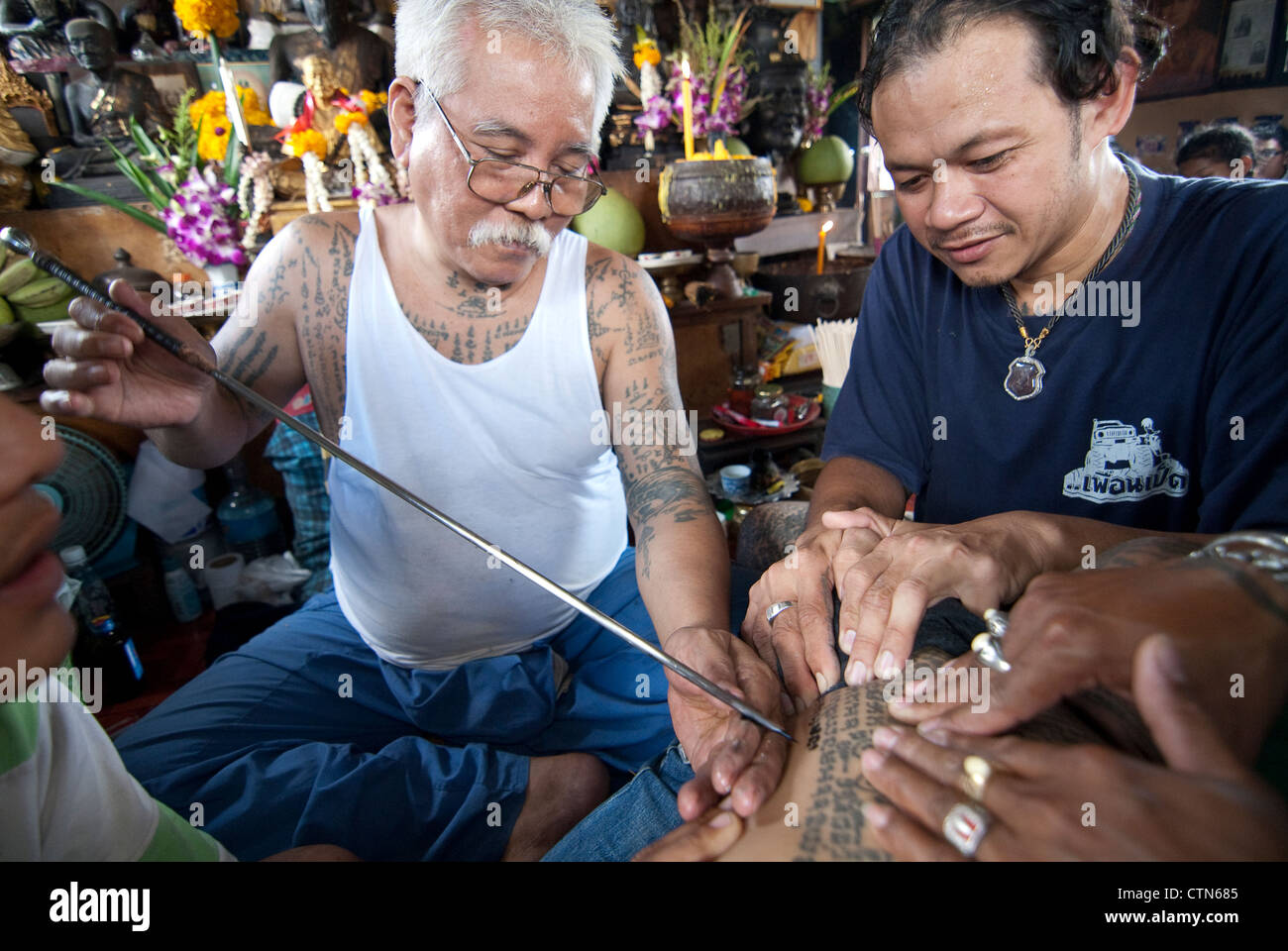 Sak Yan master,Ajahn Tong of Thoburi in Thailand. Sak Yan are the ...