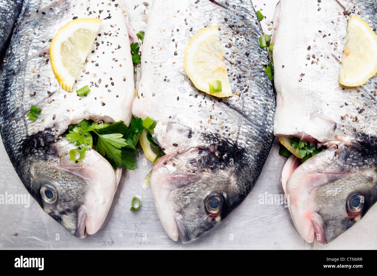 sea bream prepared ready for cooking Stock Photo - Alamy
