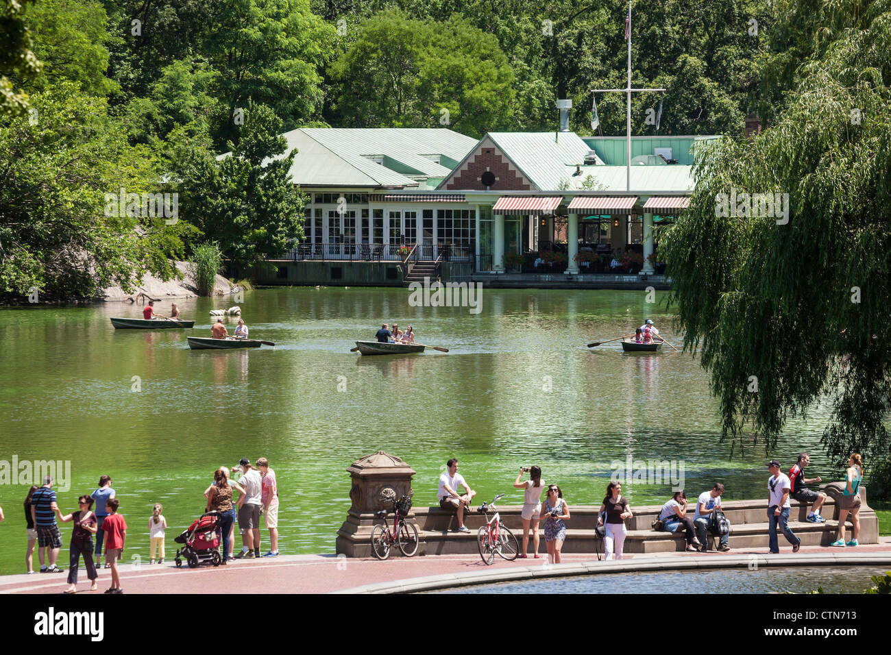 Bethesda Terrace and Loeb Boathouse in Central Park, NYC Stock Photo ...