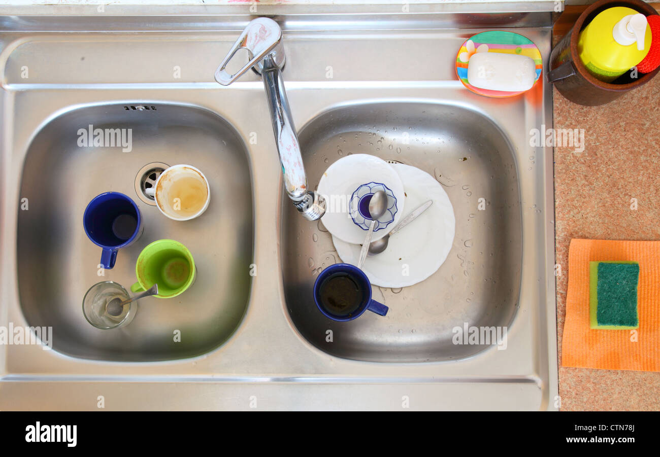 washing-up bowl in kitchen indoor cup Stock Photo - Alamy