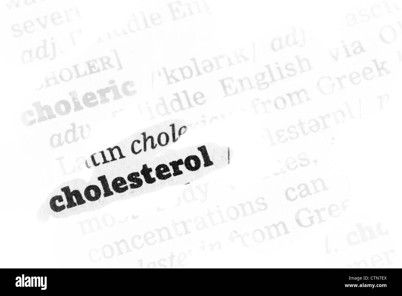 Cholesterol dictionary definition single word hi-res stock photography ...