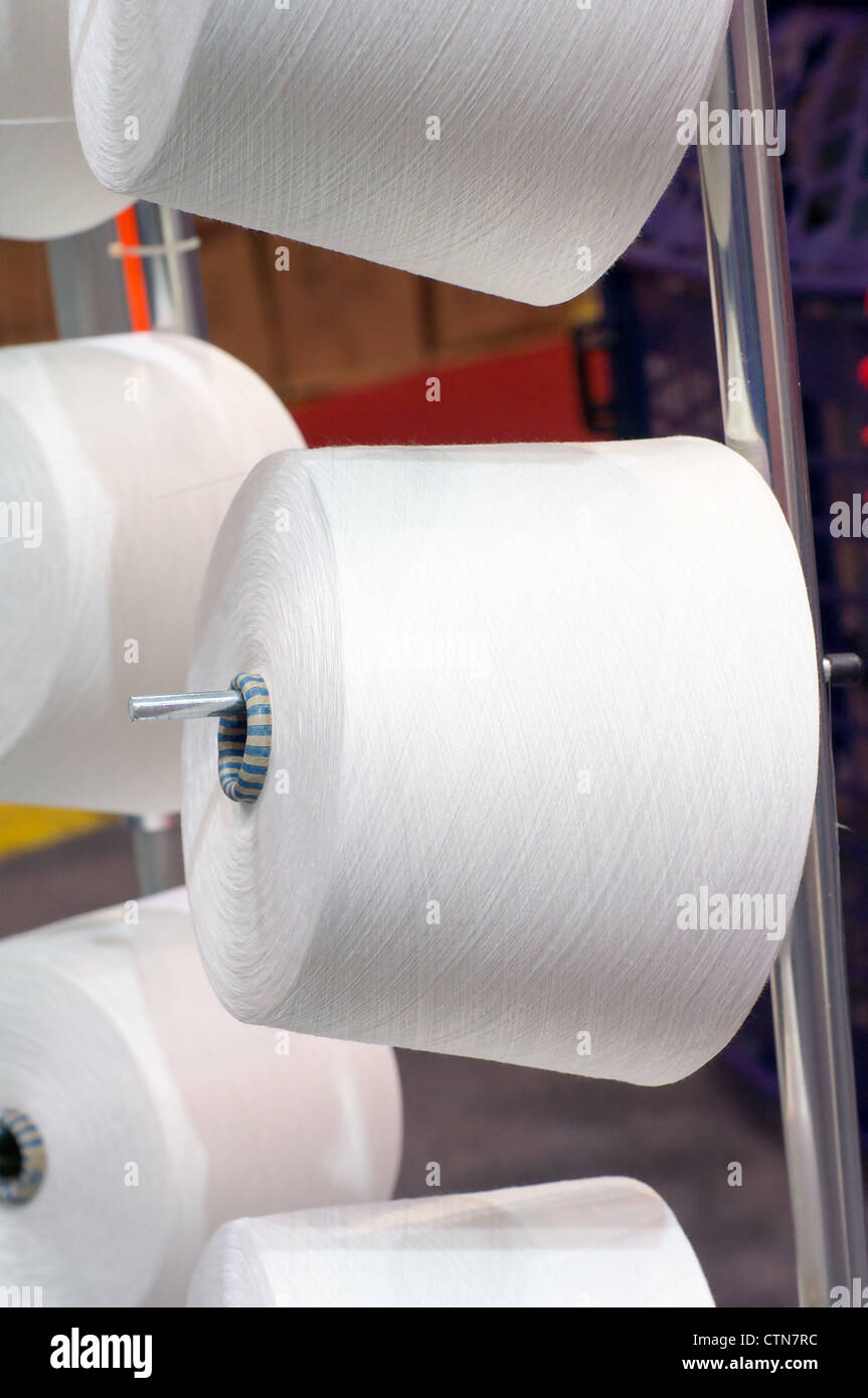 Yarn spools in a textile factory hi-res stock photography and images ...