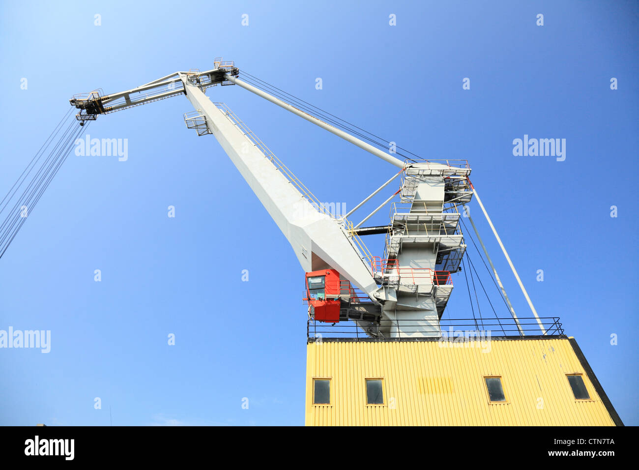 yellow port crane terminal seaport outdoor Stock Photo - Alamy