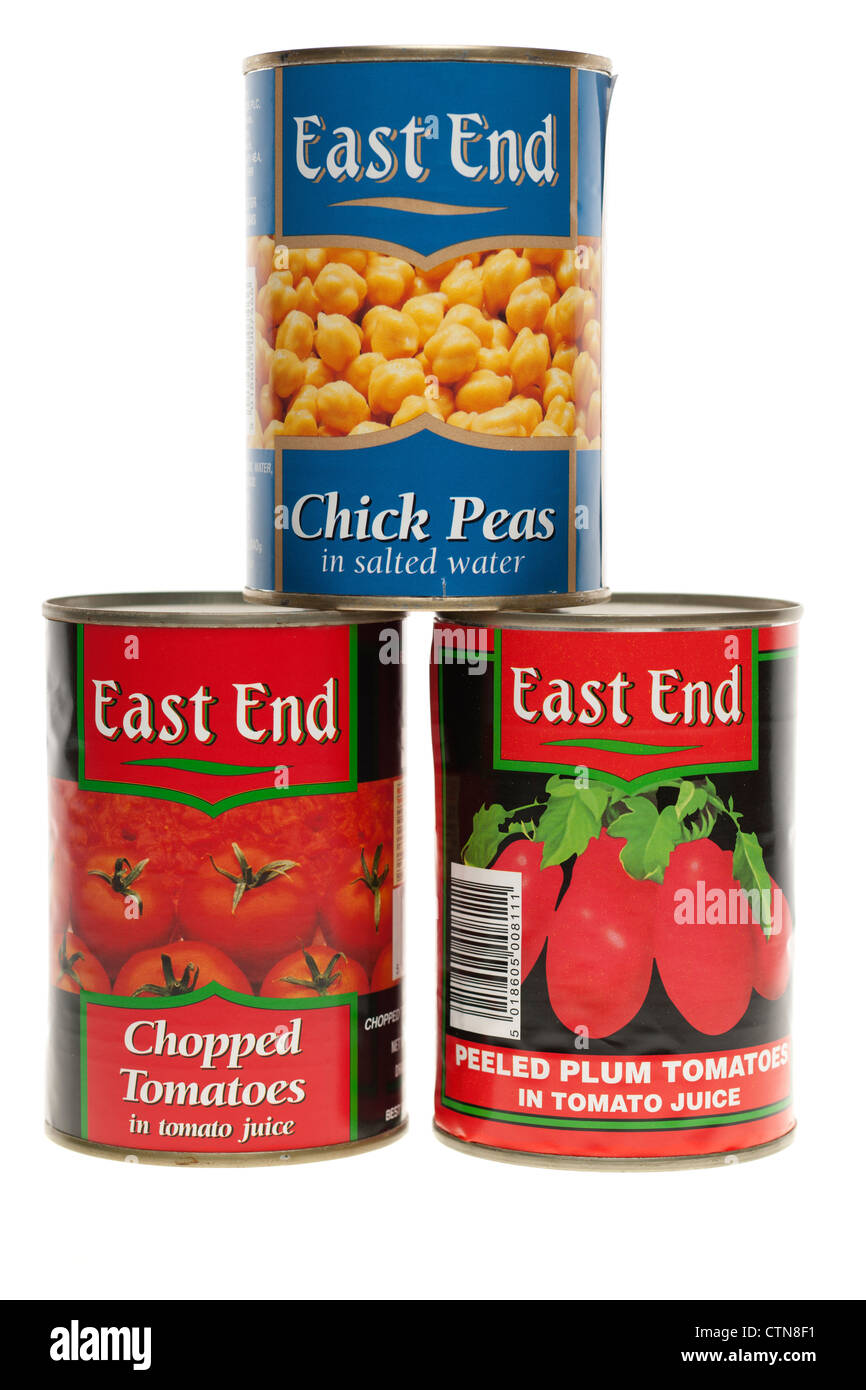 One tin of chopped tomatoes and one tin of peeled plum tomatoes tin ...