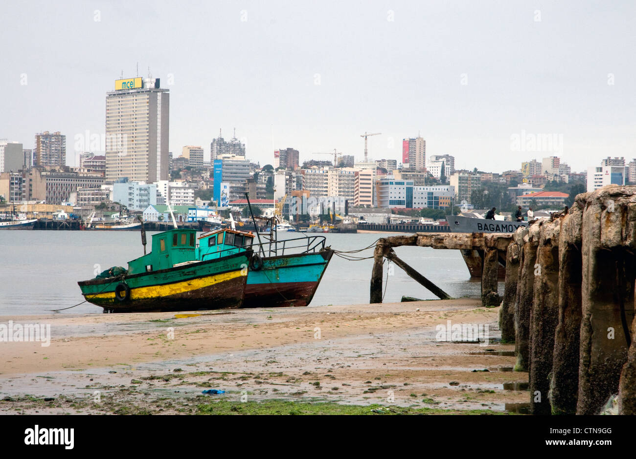 colourful fishing boats at catembe harbour maputo mozambique africa ...