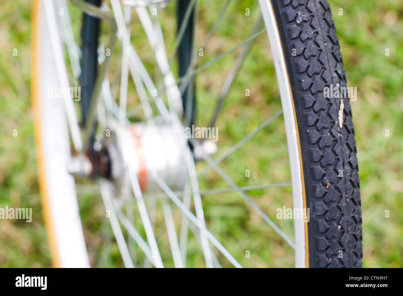 close up of wheel of bicycle, with imprint Stock Photo - Alamy