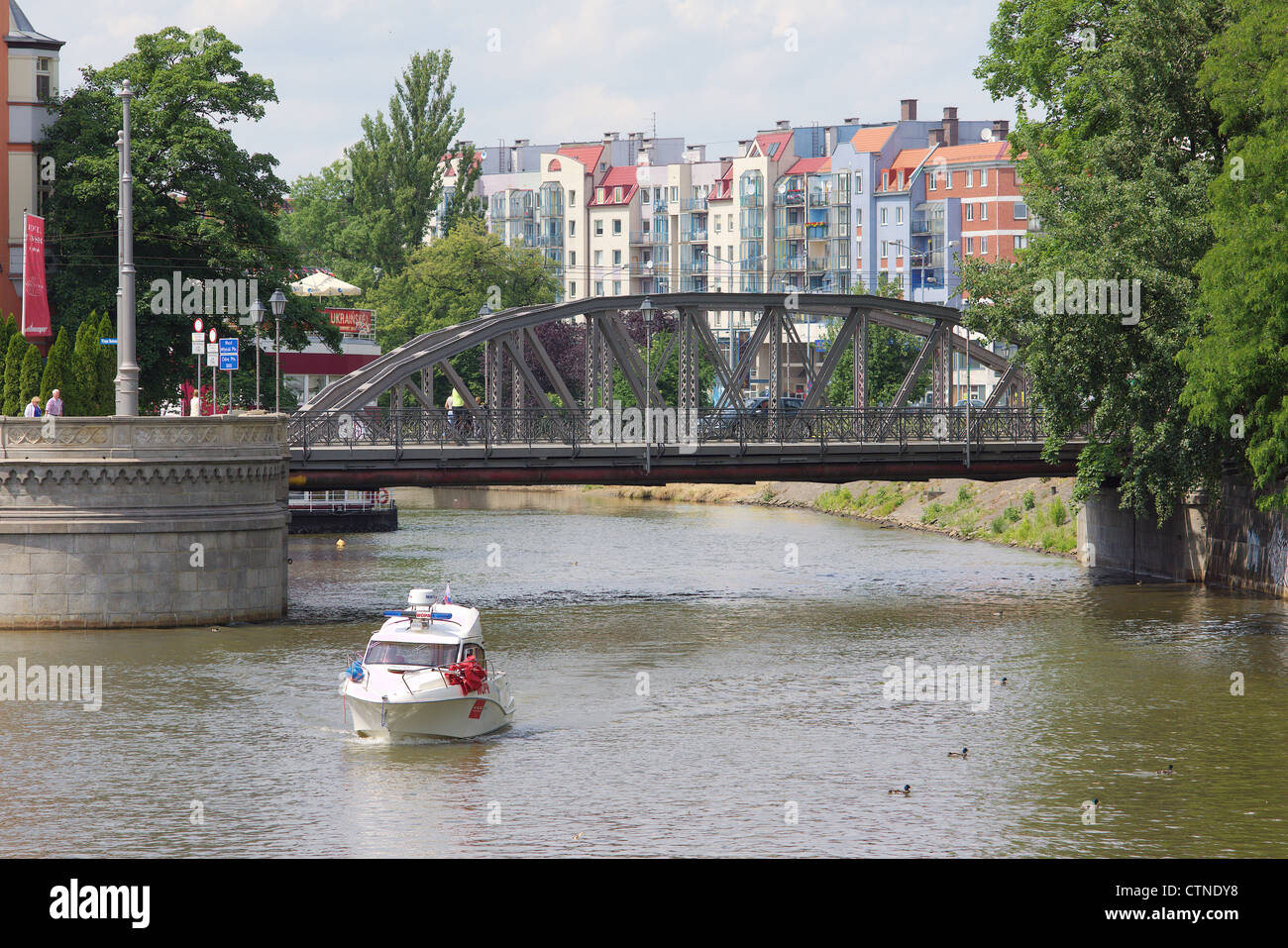 Wroclaw Mlynski Bridge and Odra River Stock Photo - Alamy