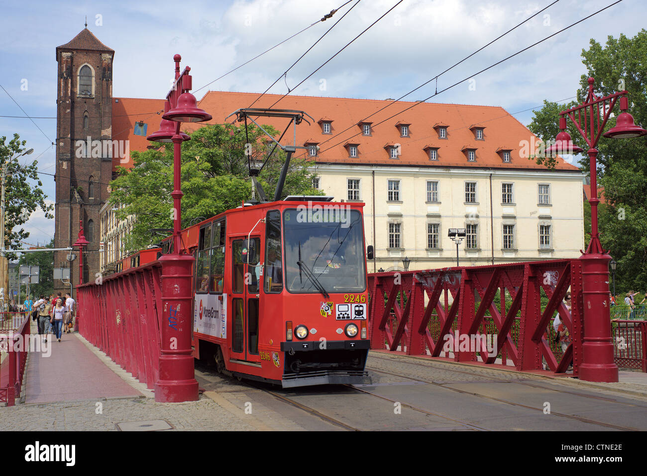 Wroclaw Tram on Most Piaskowy Bridge Poland Stock Photo - Alamy