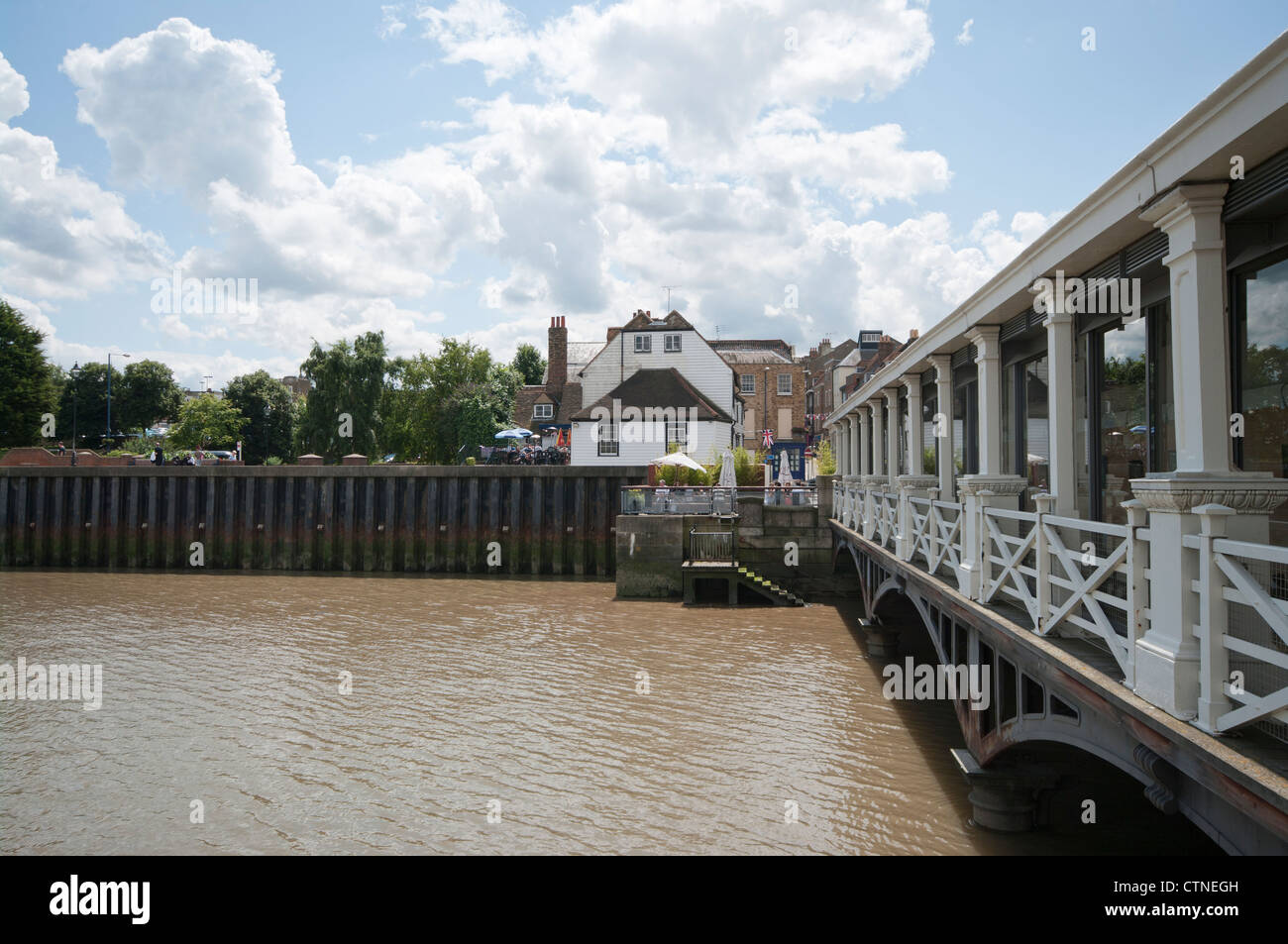 The Rear Of The Three Daws Pub and The Town Pier Gravesend Kent Uk On ...