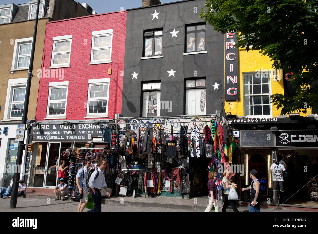 Colorful Shop Fronts on Camden High Street, London, England, UK Stock ...