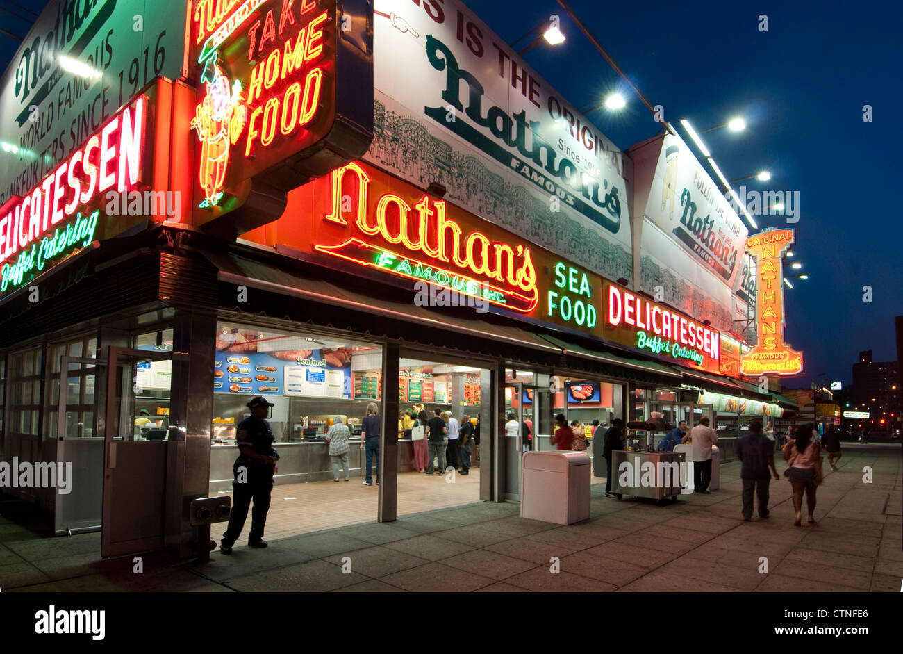 Nathan's Famous Landmark Restaurant in Coney Island, Brooklyn Stock ...