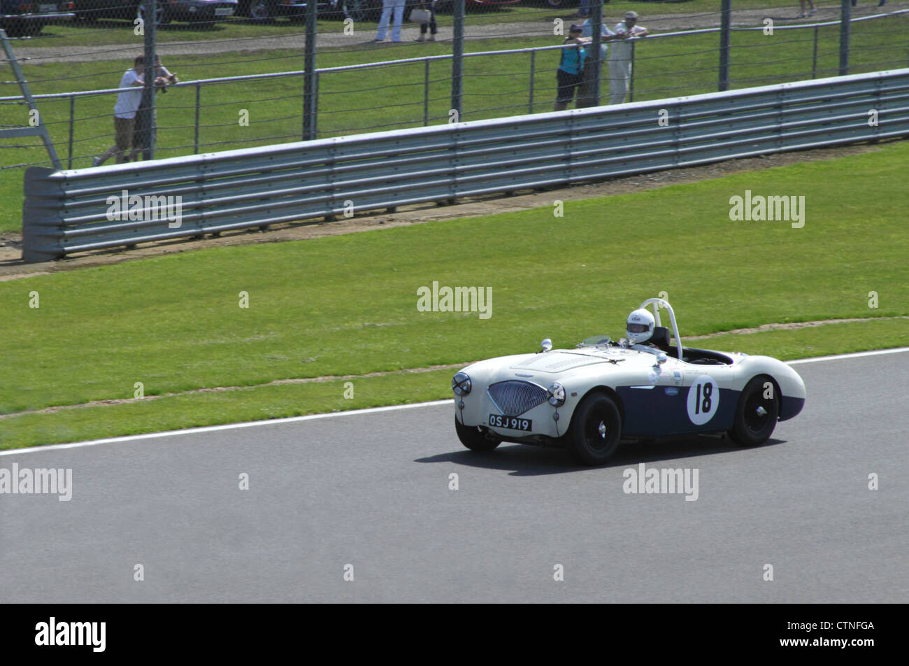 Austin-Healey 100M driven by Robert Rawe at RAC Woodcote Trophy for Pre ...