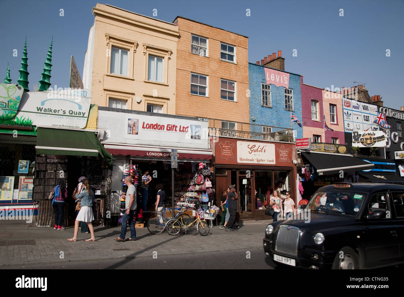 People Shopping on Camden High Street; London, England, UK Stock Photo ...
